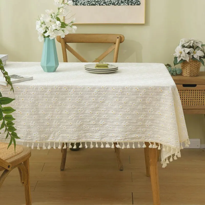 Small-Daisy-Pattern-Desktop-Tablecloth-Embroidery-Household-Party ...