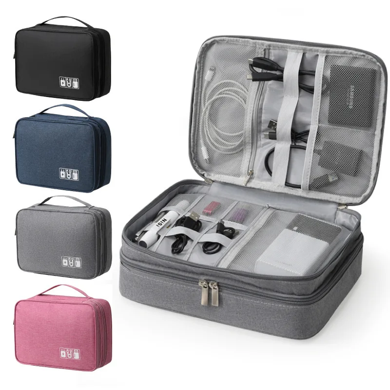 Cable Storage Bag Waterproof Digital Electronic Organizer Portable USB ...