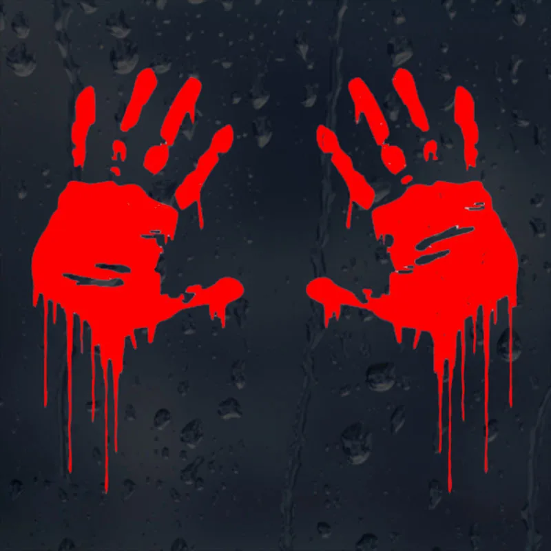 Zombie Bloody Hands Print Fun PVC Car Sticker Motorcycle Window Decal ...