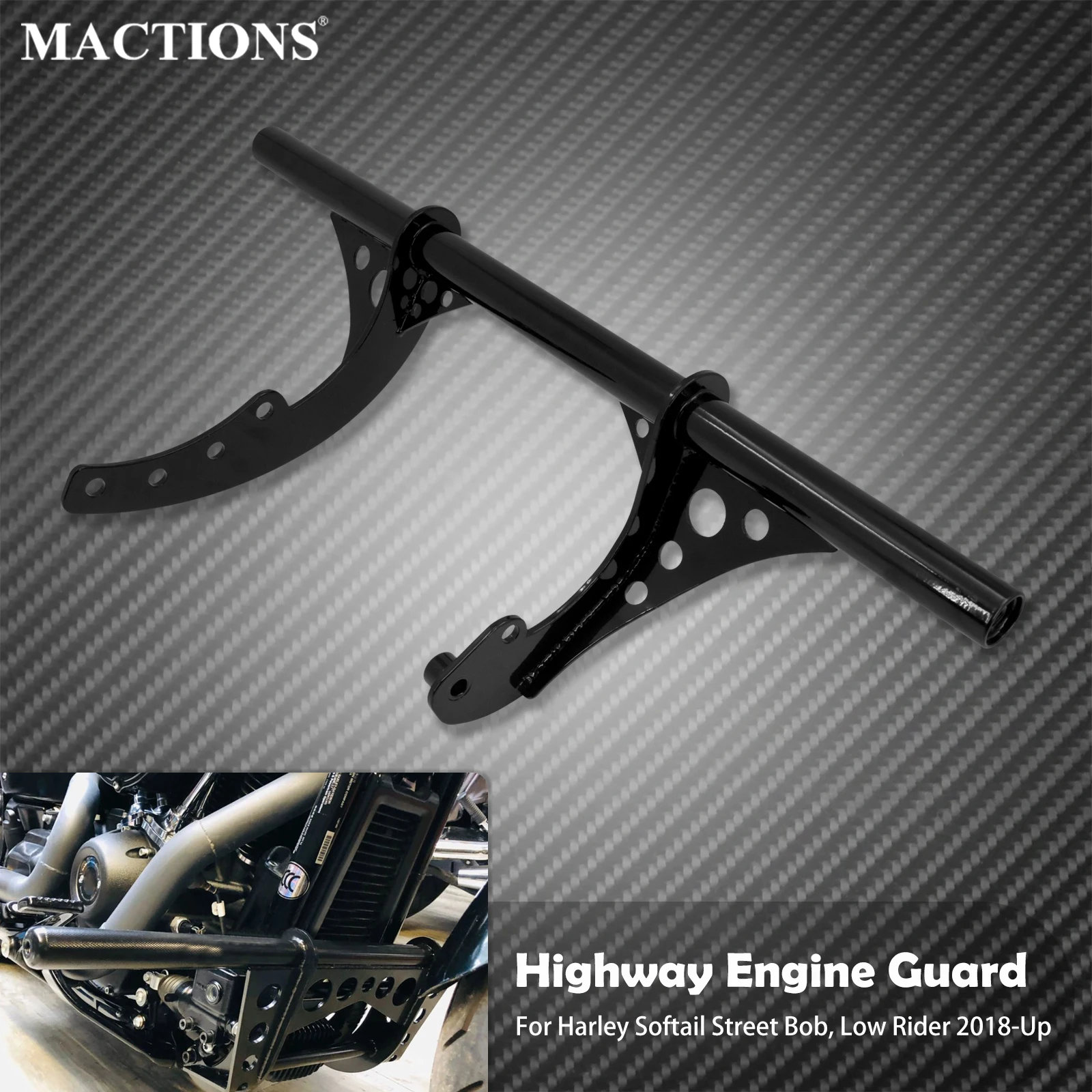 Motorcycle-Black-Highway-Engine-Guard-Crash-Bar-Steel-Falling ...