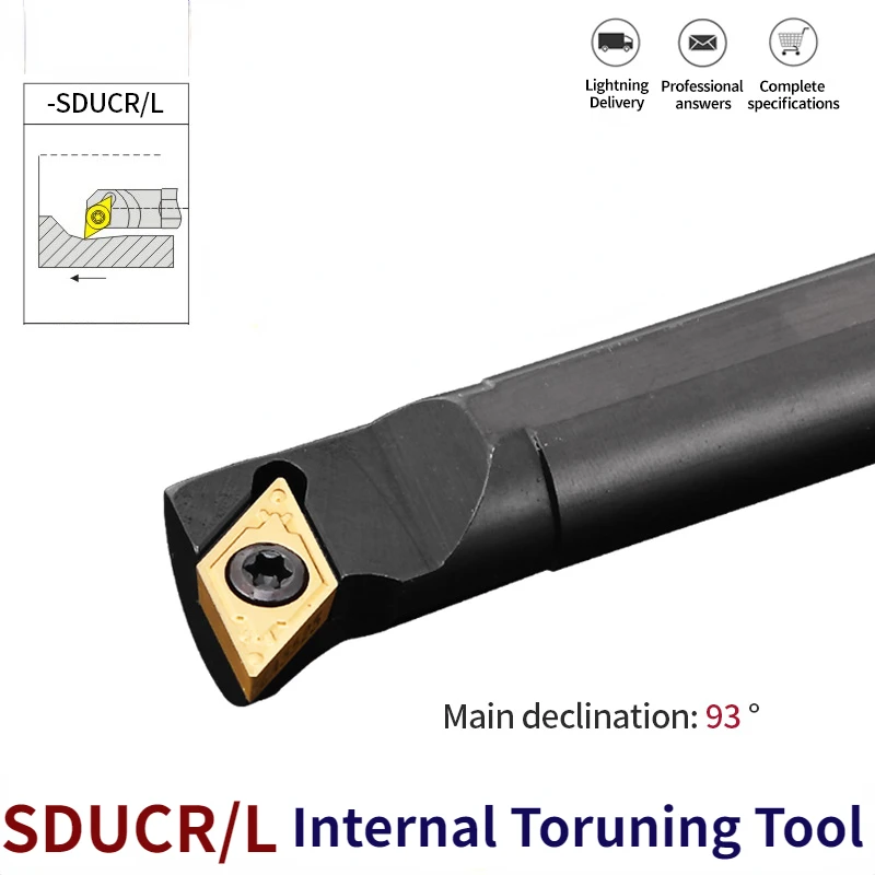 1pc S16Q-SDUCR11 S20R-SDUCR11 S25S-SDUCR11 Internal Turning Tool Holder DCMT Carbide Inserts ...