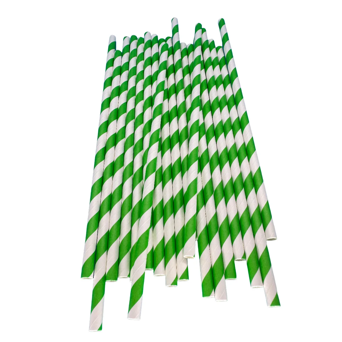 100 Pcs Biodegradable Green and White Paper Straws Bulk, Creative Party ...