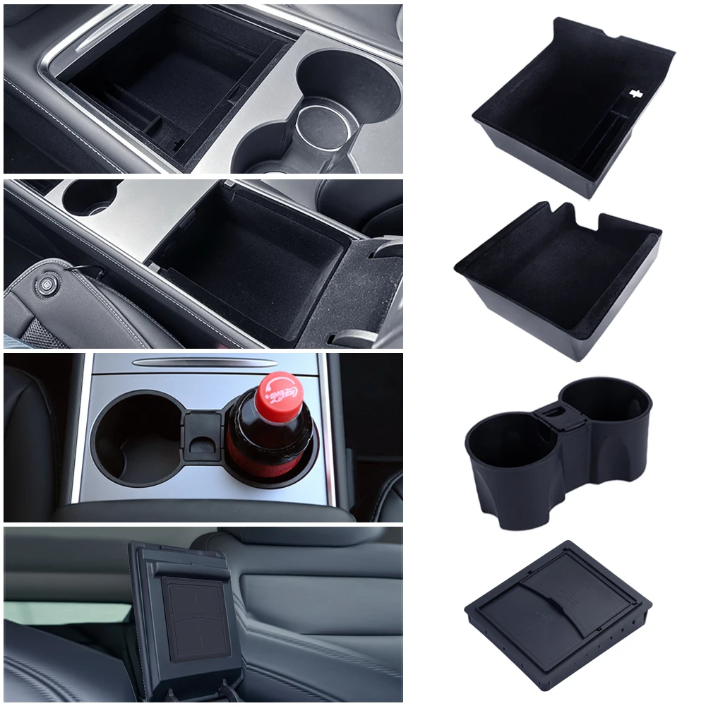 For-Tesla-Model-Y-Hidden-Storage-Box-Car-Center-Console-Armrest-Front ...