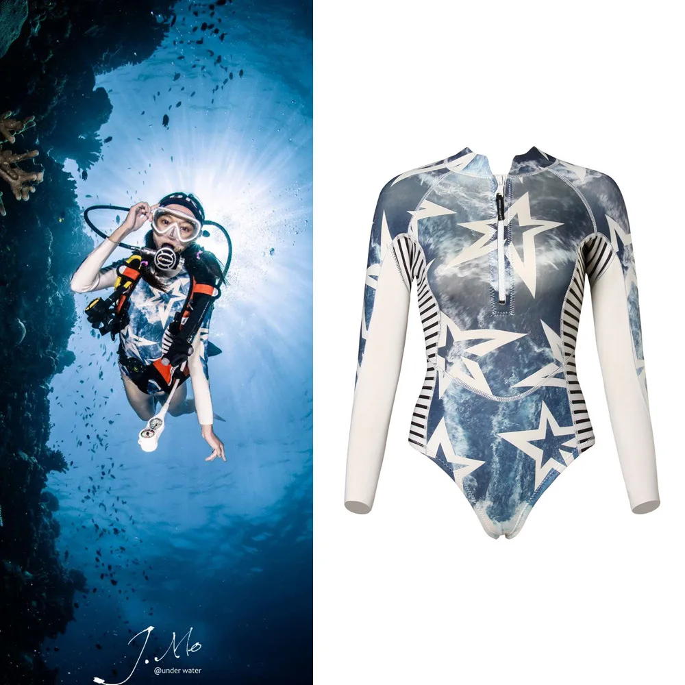 Woman-Diver-Diving-Suit-2mm-Neoprene-Diving-Equipment-Pink-Long-Sleeve ...