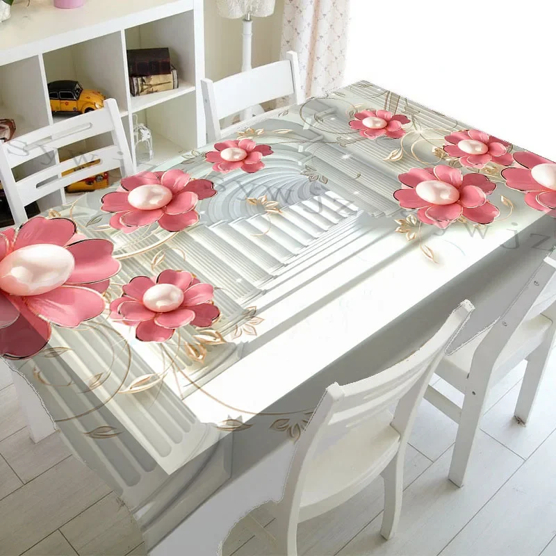 3D-Engraved-Floral-Pattern-Rectangular-Coffee-Table-Restaurant ...