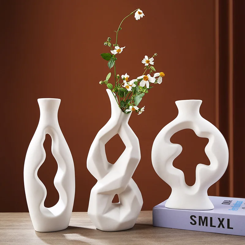 Ceramic-Vase-Hollow-Line-Abstract-Human-Body-Female-Flower-Vase-Flower ...