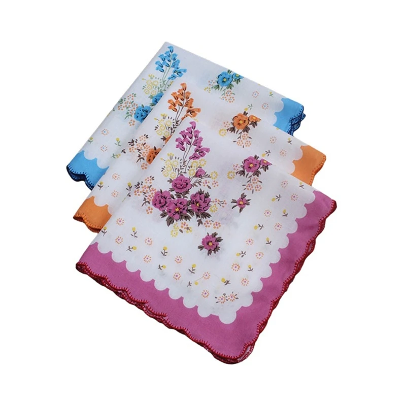 3x-Vintage-Assorted-Floral-Print-Cotton-Handkerchiefs-Ladies-Hankies ...