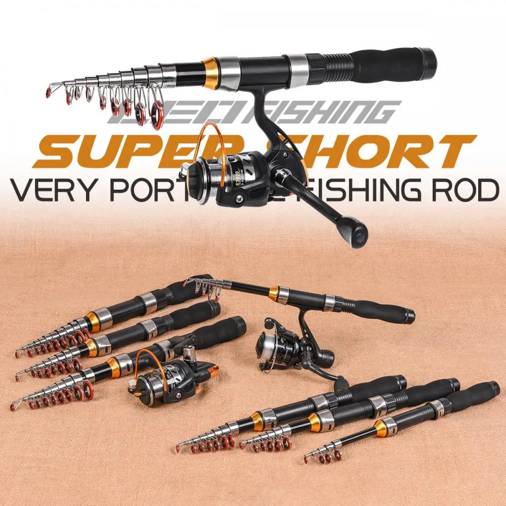 Portátil Ultraleve Carbon Fishing Rod, Sea Spinning Pole, Curto ...