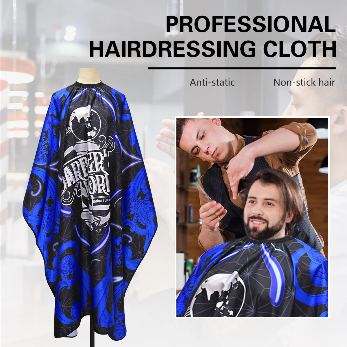 Blue Barbershop Hairdressing Cape for Hairstylist New Barber Capes ...