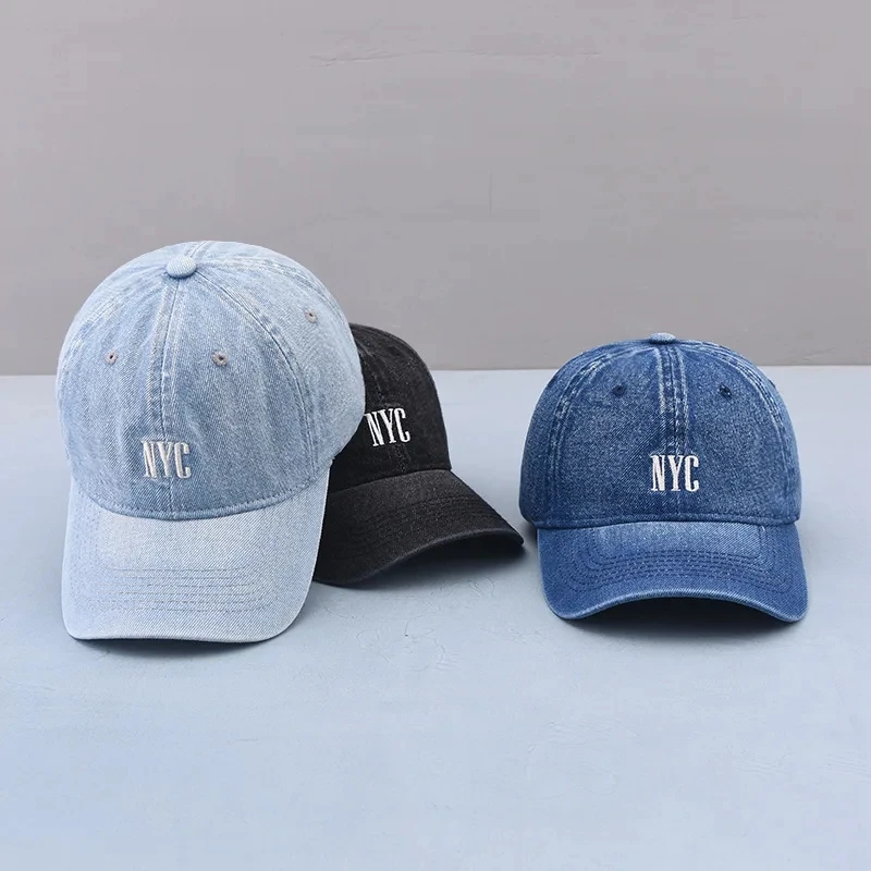 Unisex-NYC-Embroidery-Denim-Baseball-Caps-Spring-Autumn-Outdoor ...