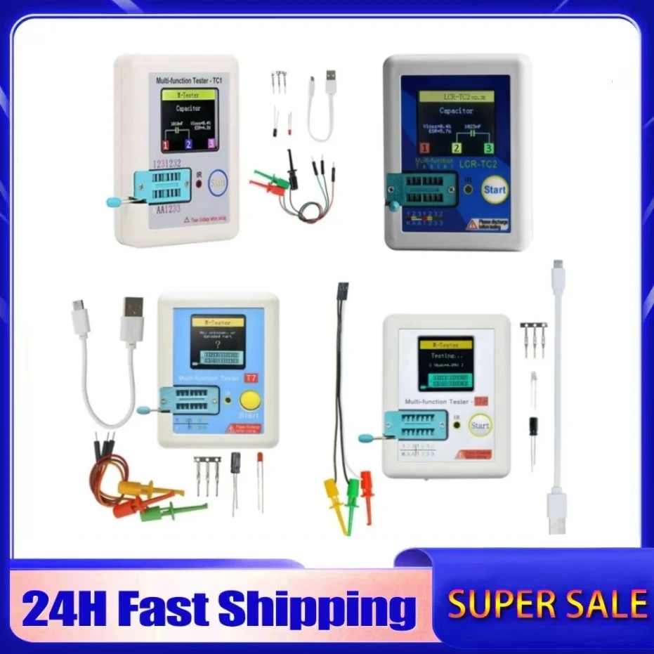 LCR-TC1-TC-T7-H-LCR-TC2-TCR-T7-Transistor-Tester-Multimeter-For-Diode ...