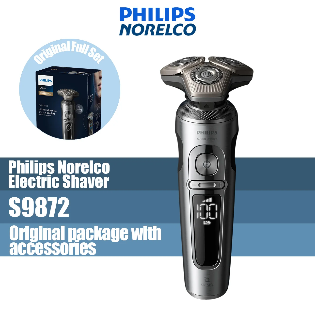 Philips-Norelco-Electric-Shaver-9000-Prestige-Wet-Dry-S9872-86-with ...