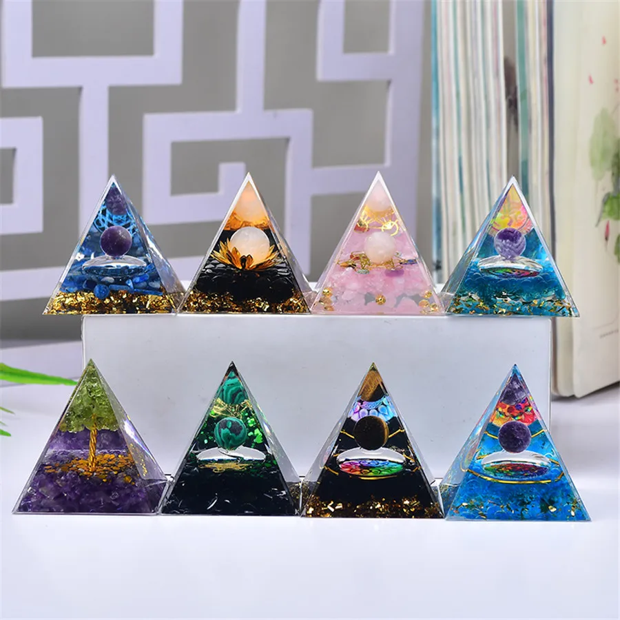 Pyramid Crystals Natural Stone Home Office Decoration Energy Generator ...