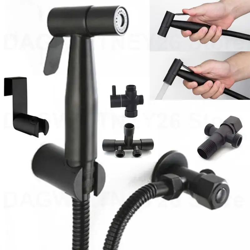 black-Stainless-Steel-Toilet-Bidet-Sprayer-Shower-Head-Clean-washer ...
