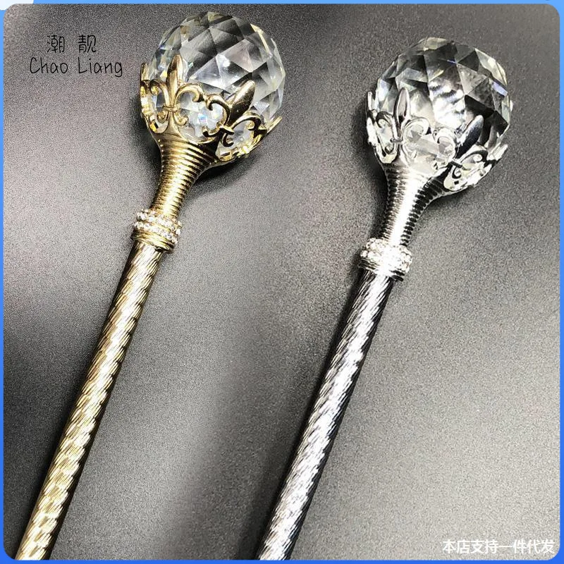 Crystal Ball Magic Little Girls Wand Scepter King Cane Child Princess ...