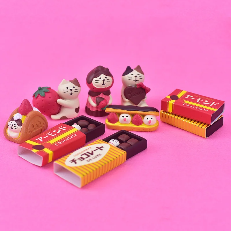 Zakka-Desktop-Decorations-Strawberry-Chocolate-Cat-Japanese-Grocery-Roll-Cake-Puff-Mini-Scene ...