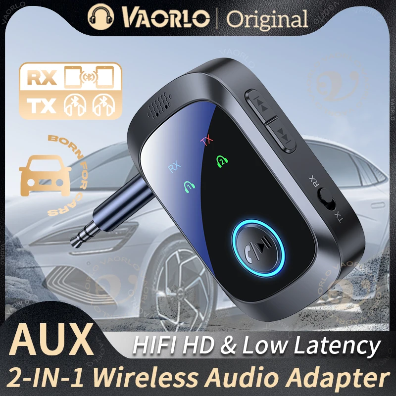 AUX Bluetooth 5.4 Car Kit Audio Adapter 3.5MM With HD Mic Multipoint ...