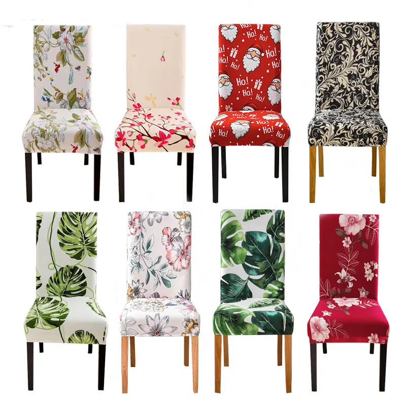 Spandex Chair Cover Stretch Home Dining Elastic Floral Print Chair ...