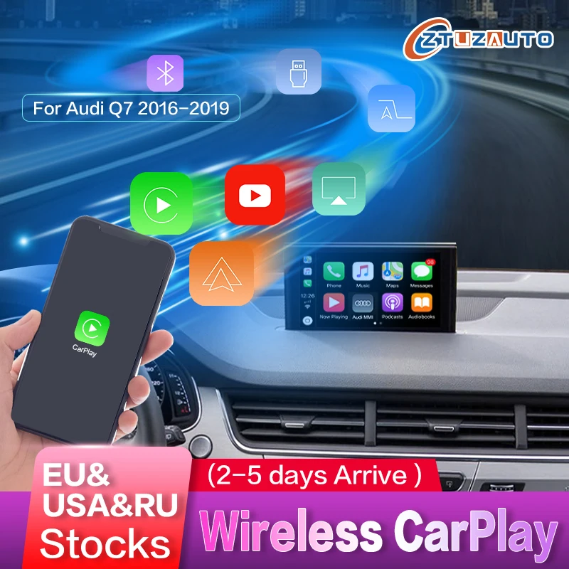 Wireless Apple Carplay For Audi Q7 2016-2019 Android Auto Interface With Mirror Link Airplay ...