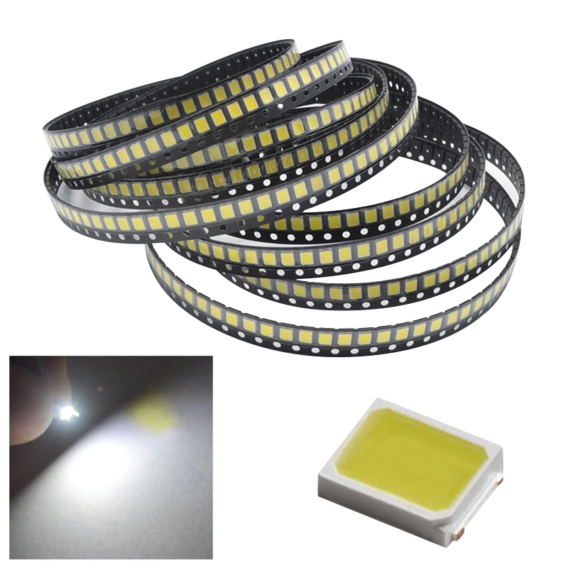 100-Pcs-SMT-SMD-2835-LED-Lamp-Bead-20-25lm-White-Red-Blue-Green-Yellow ...
