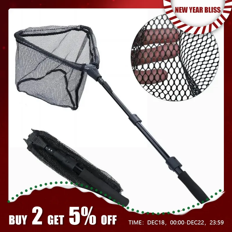 Foldable-Fishing-Net-with-Telescopic-Pole-and-EVA-Handle-Durable-Nylon ...