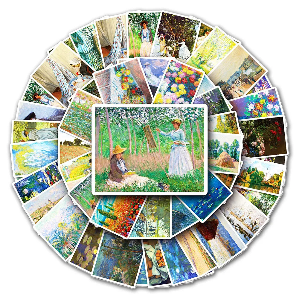 10/30/50PCS Claude Monet Drawing Style Artistic Graffiti Stickers ...