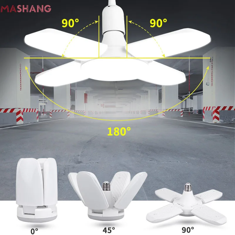 28-60W-Fan-Shape-Foldable-Led-Light-E27-Bulb-Lamp-Warm-White-Super ...