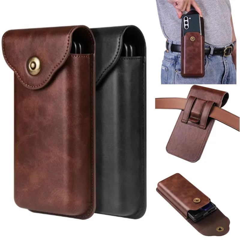Universal Leather Phone Pouch Case for Samsung Galaxy Z Fold 7 6 5 4 3 ...