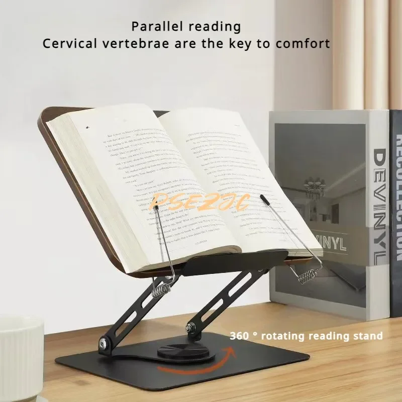 Reading Rack for Home Learning Portable Rotating Wood Grain ...