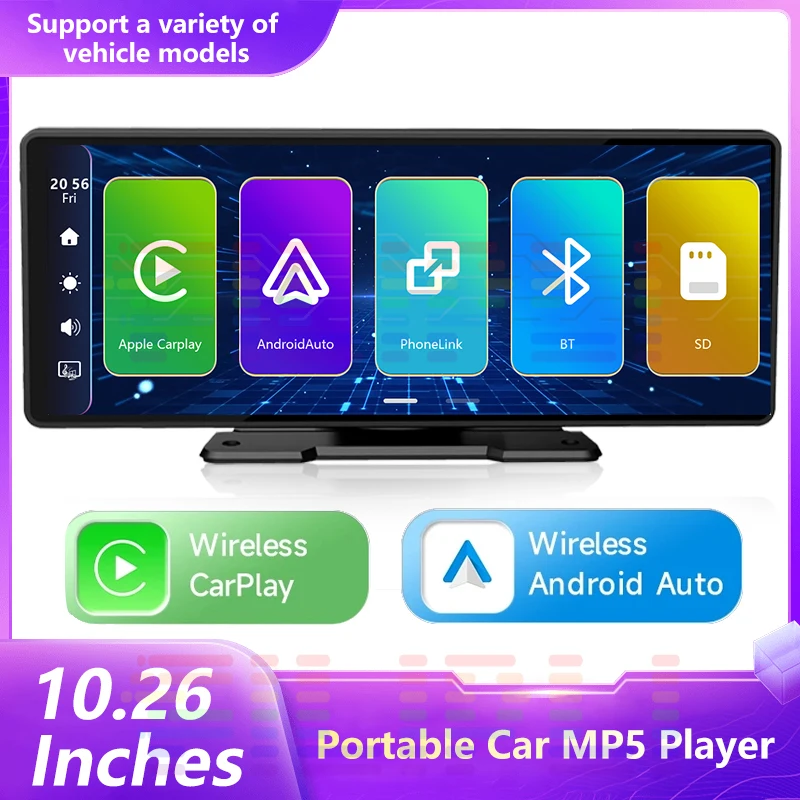 10-26-inch-Car-Monitor-Wireless-CarPlay-Android-Auto-HD-Screen-Camera ...