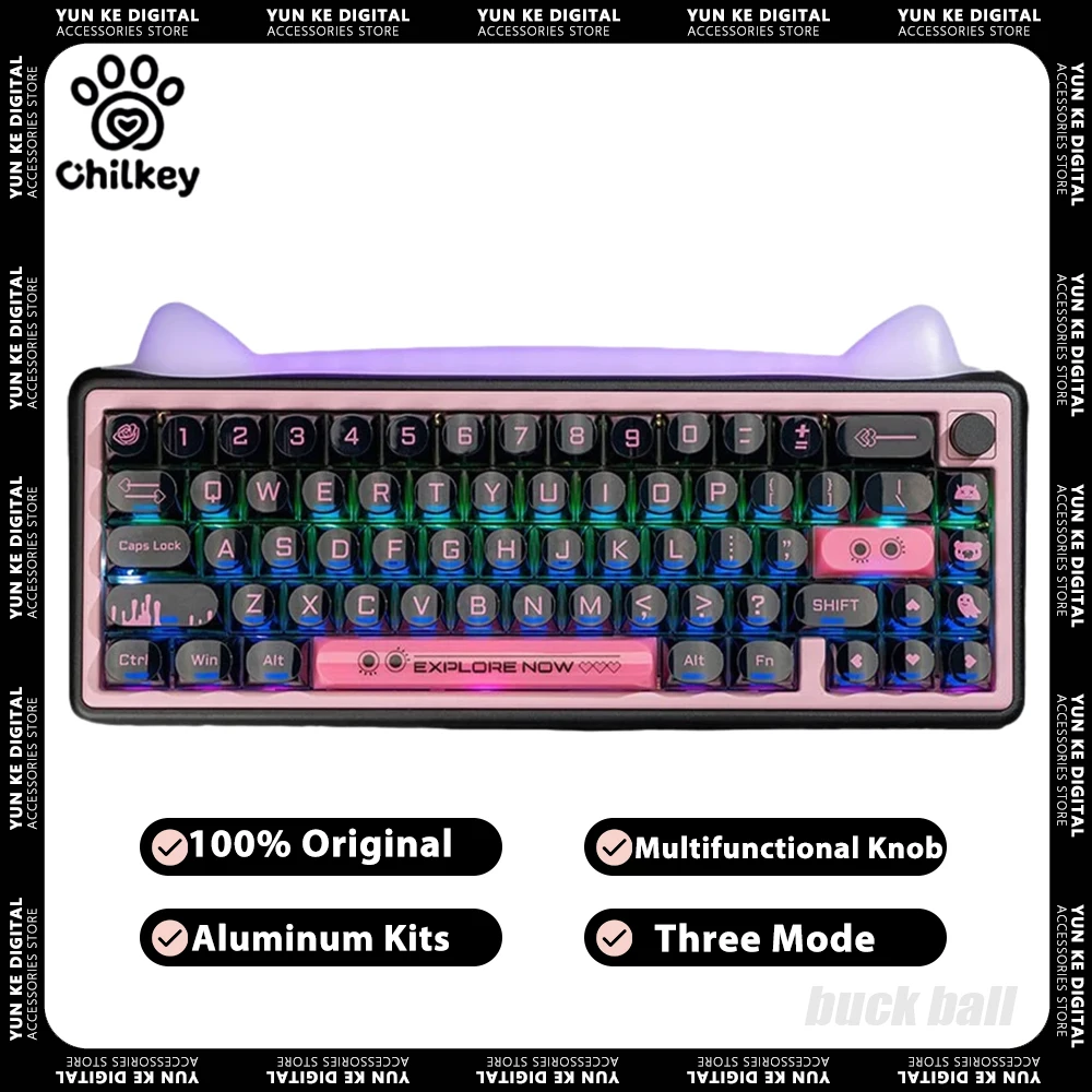 WENYOOYINLOO-PAW65-Kits-de-Teclado-Mec-nico-Bot-o-Multifuncional-Alum ...