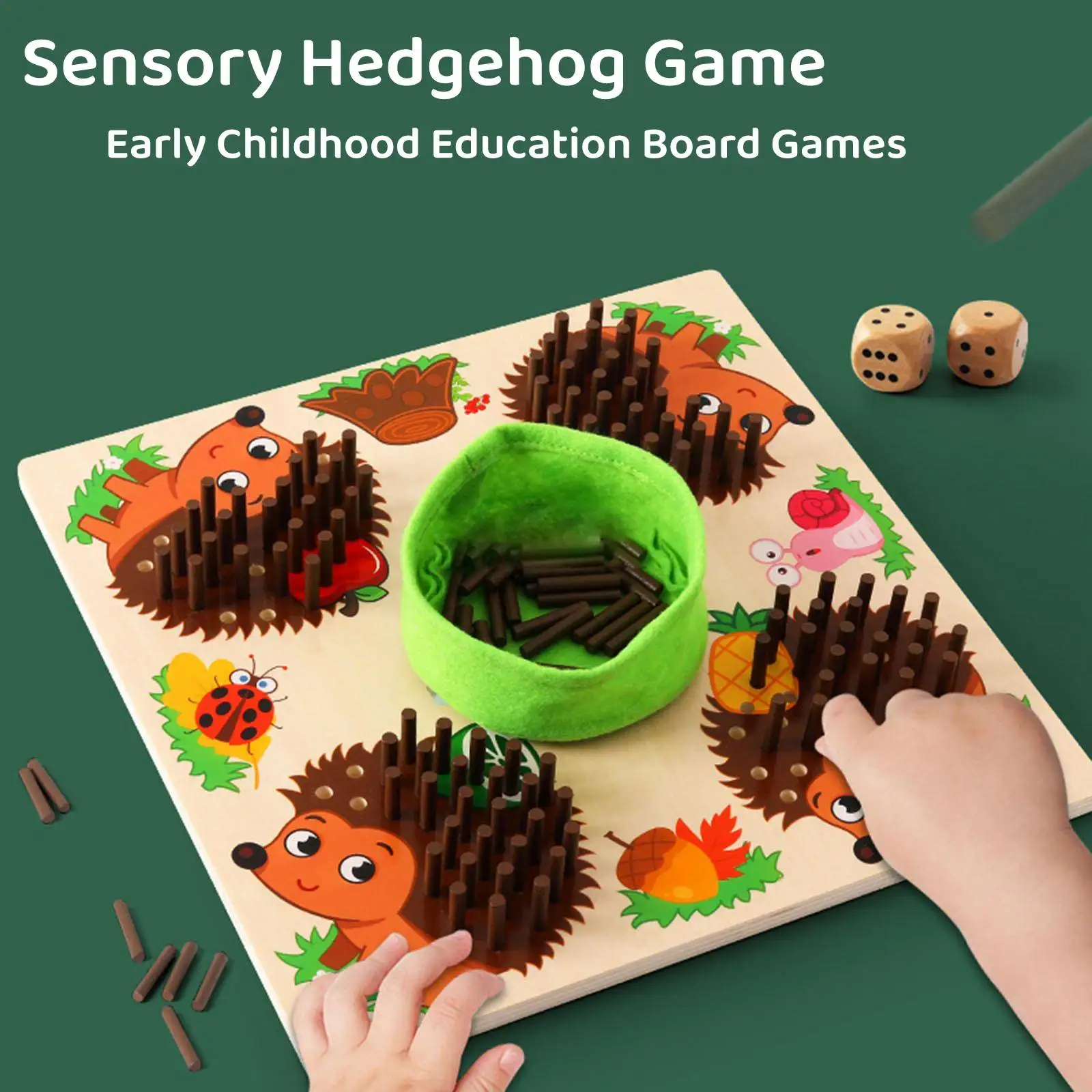 Peg-Hedgehog-Board-Learning-Educational-Toy-Motor-Skills-Montessori-for ...