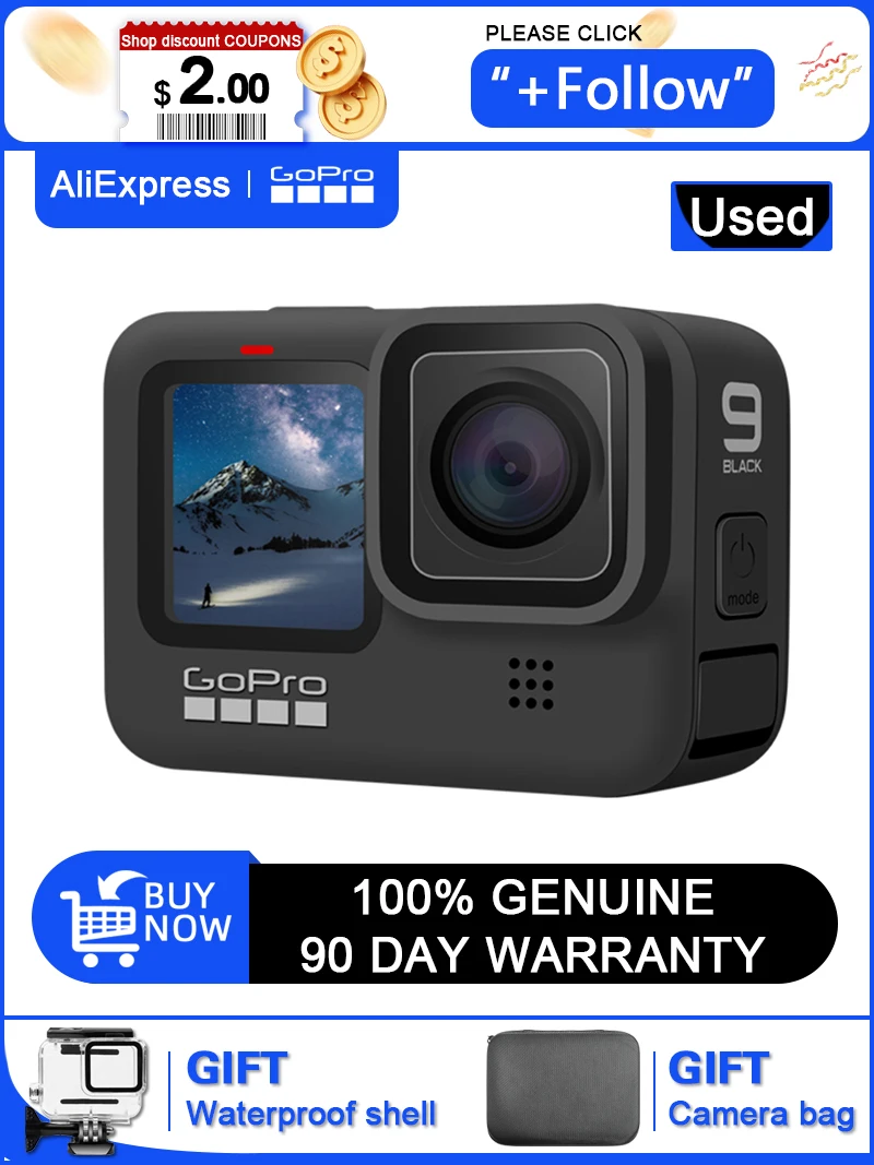 GoPro-Hero-9-Black-Action-Camera-4K-5-2K-V-deo-20MP-Tela-frontal ...