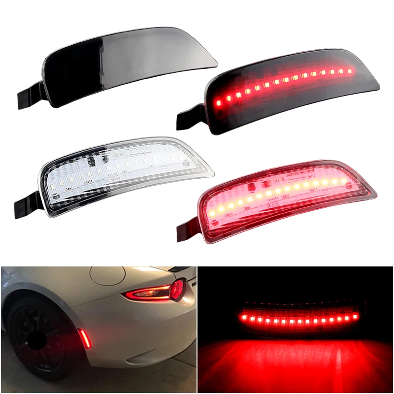 2pcs Rear Red Light LED Side Marker Indicator Signal Lamps For Mazda ...