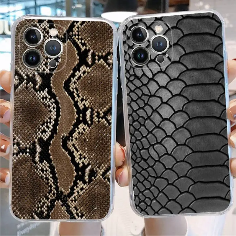 Snake Skin Phone Case For iPhone 14 11 12 13 Mini Pro XS Max Cover 6 7 8 Plus X XR SE 2020 Funda ...