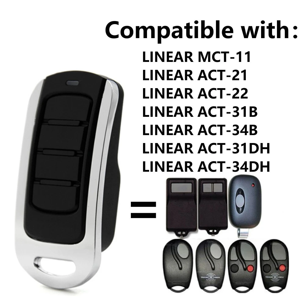 4 in 1 For LINEAR MCT-11 ACT-21 ACT-22 ACT-31B ACT-34B ACT-31DH ACT-34DH Gate Remote Control ...
