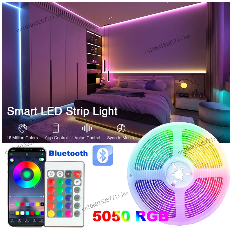 LED Strip Light Bluetooth Control Ice Lights SMD5050 Neon Light TV ...