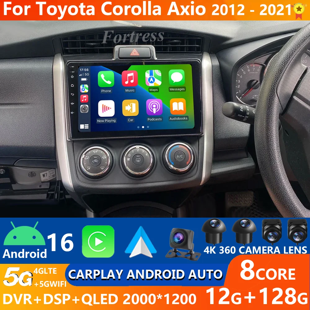 Android 16 Carplay For Toyota Corolla Axio 2 Fielder 3 E160 2012 - 2018 ...