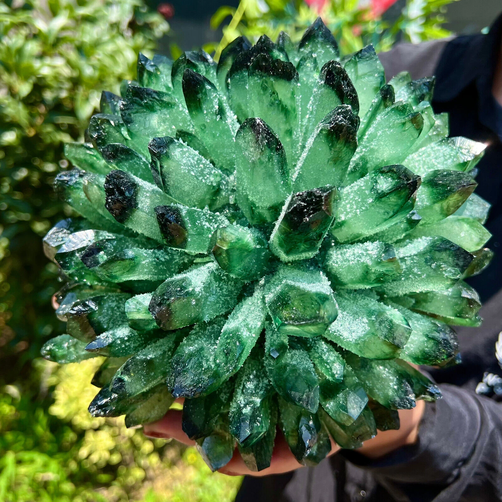 NEW GREEN PHANTOM QUARTZ CRYSTAL CLUSTER SAMPLE CURING, HOME DECORATION ...
