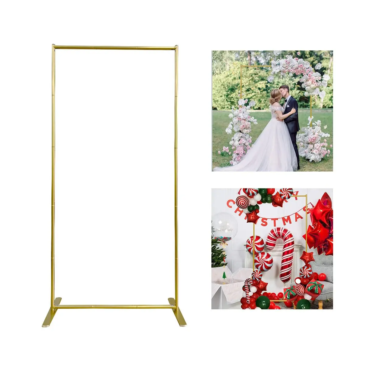 Golden-Wedding-Balloon-Arch-Backdrop-Square-Metal-Aluminium-Frame ...