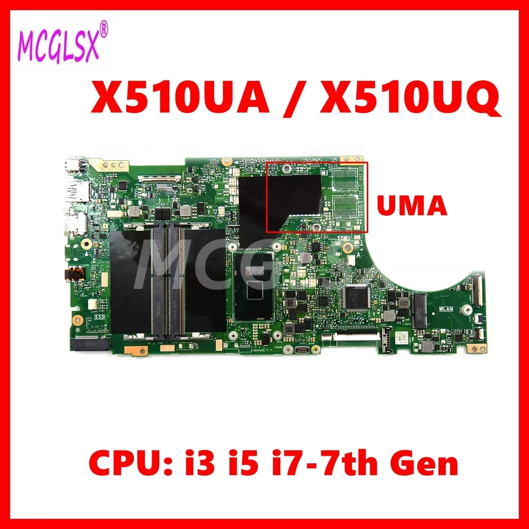 X510UQ i3/i5/i7-7th CPU Mainboard For ASUS X510U/UQ/UQR X510UR X510UN ...