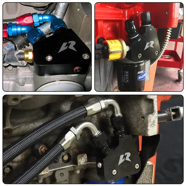 Ls Turbo Kit Oil Filter Relocation Kit Engine Oil Cooler Adapter Kit ...