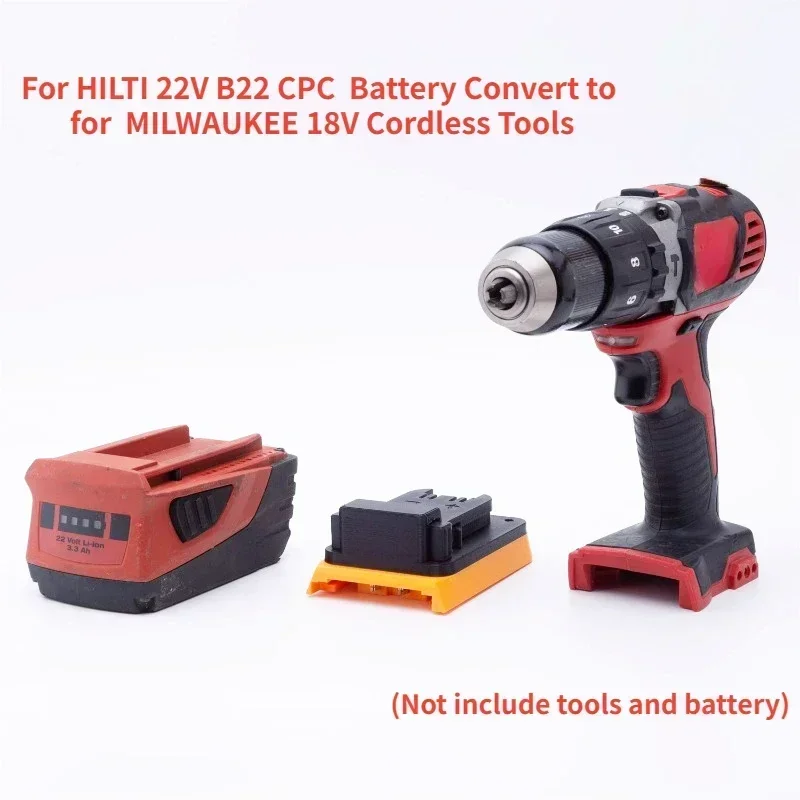 Battery-Convert-Adapter-for-HILTI-22V-B22-CPC-Li-ion-to-for-Milwaukee ...