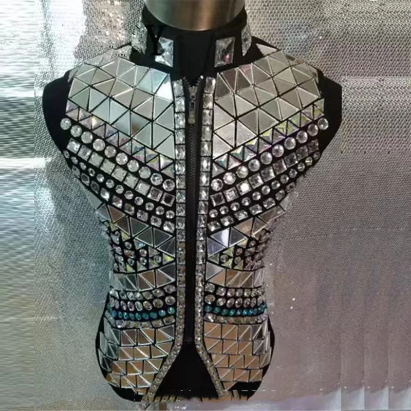 Chaleco, para hombre, con lente de espejo de cristal, chaqueta ajustada y fresca para ...