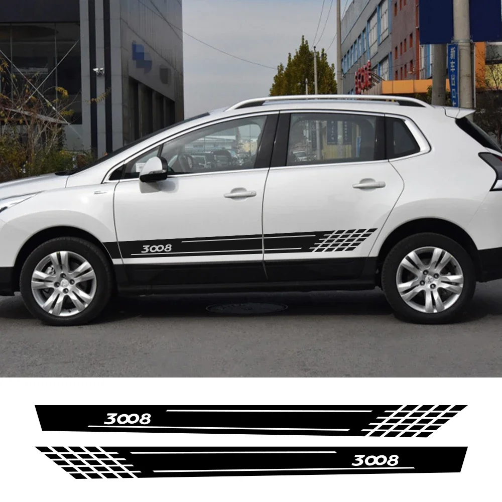 Adesivos-de-carro-para-Peugeot-2008-3008-Auto-Saia-Lateral-Vinyl-Decal ...