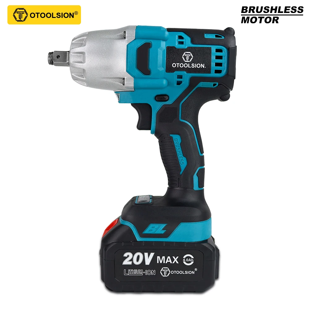 Brushless Cordless Impact Wrench Socket Wrench Rechargeable Electric ...