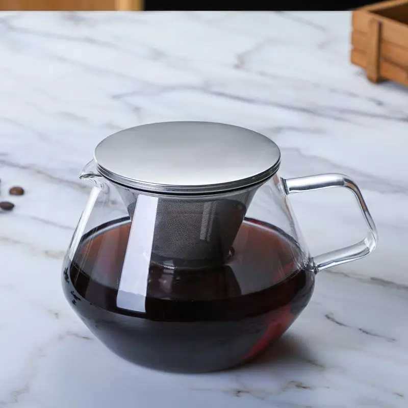 High-temperature resistant glass coffee pot, hand-brewed with scale ...