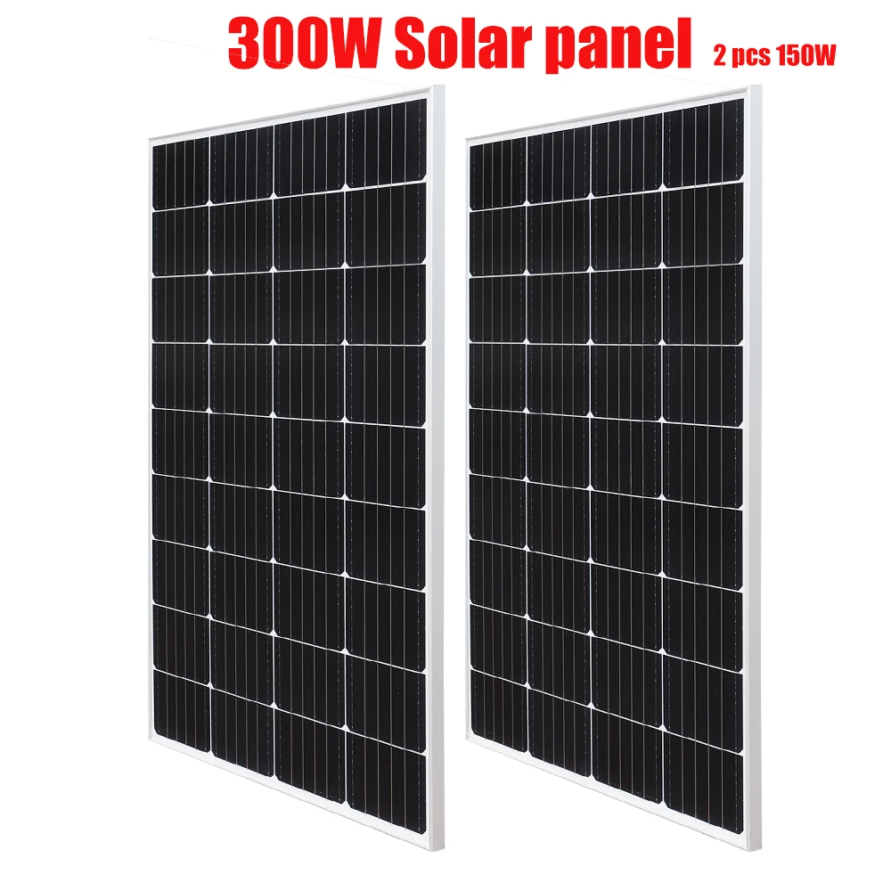 450W 300W 150W Kit Panel Surya Kaca Tempered 19.8V 150W Bingkai ...