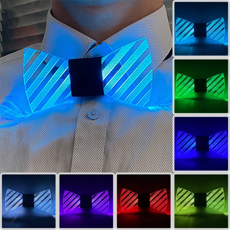 LED Tie colorée 3 - Costume de fête Rave Light LED unisexe, chapeau EL ...