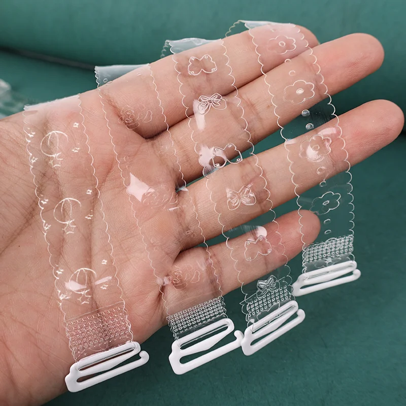 1Pair-Transparent-Bra-Straps-Underwear-Invisible-Shoulder-Strap-Flower ...